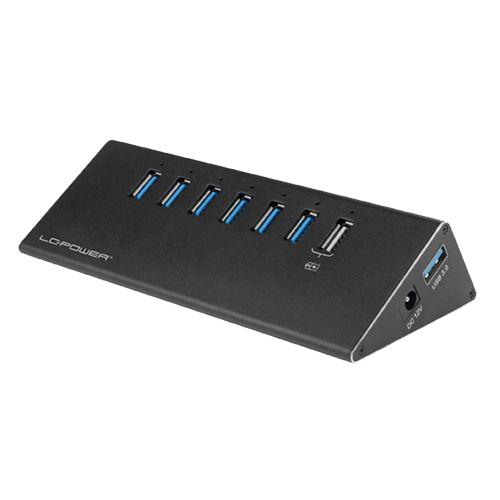 LC POWER USB 3.0 Hub 6+1-port - LC-HUB-ALU-2B-7 | Gigatron